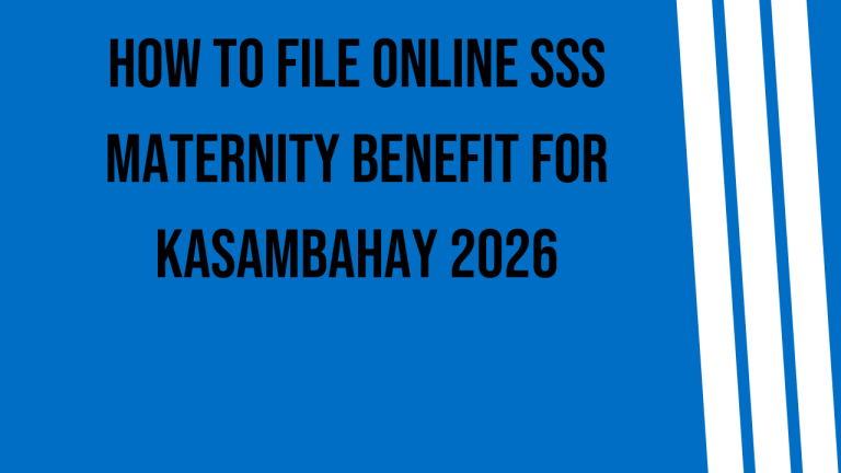 How to File Online SSS Maternity Benefit for Kasambahay 2026 – SSS ...